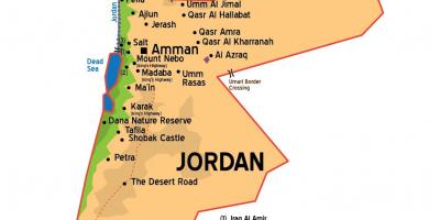 Jordan map - Mapy, Jordánsko (Západní Asie - Asie)